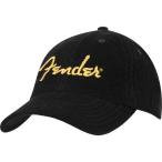 Fender Gold Spaghetti Logo Corduroy Baseball Hat, Black, One Size キャップ ...